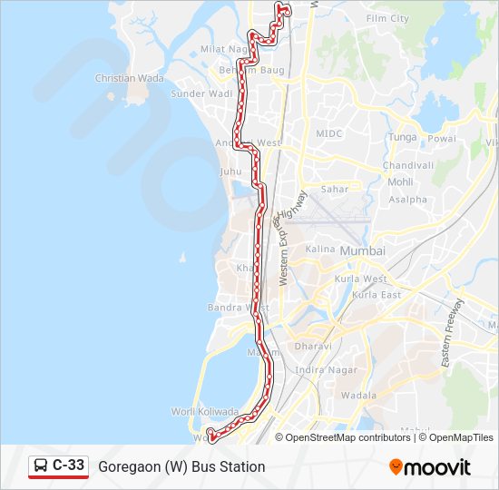 C33 Route: Schedules, Stops & Maps - Goregaon (W) Bus Station (Updated)