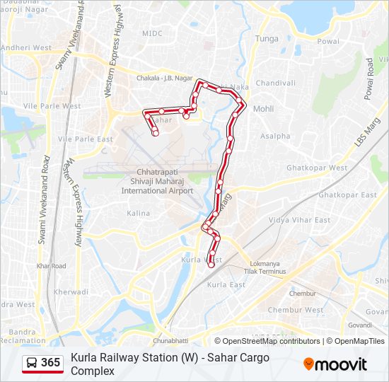 365 Route: Schedules, Stops & Maps - Sahar Cargo Complex (Updated)
