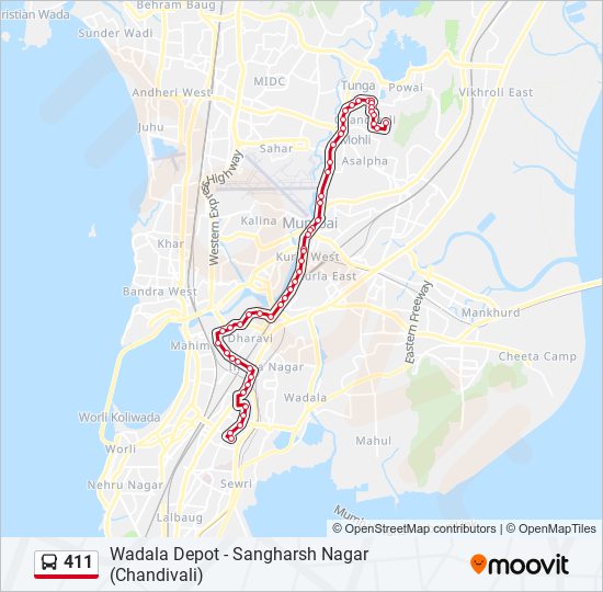 411 Route: Schedules, Stops & Maps - Sangharsh Nagar (Chandivali) (Updated)
