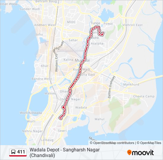 411 Route: Schedules, Stops & Maps - Sangharsh Nagar (Chandivali) (Updated)