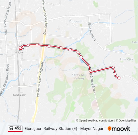 452 Route: Schedules, Stops & Maps - Goregaon Railway Station (E) (Updated)