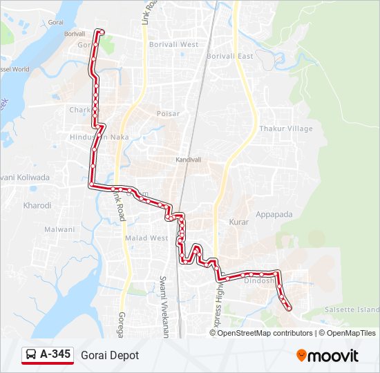 a345 Route: Schedules, Stops & Maps - Gorai Depot (Updated)