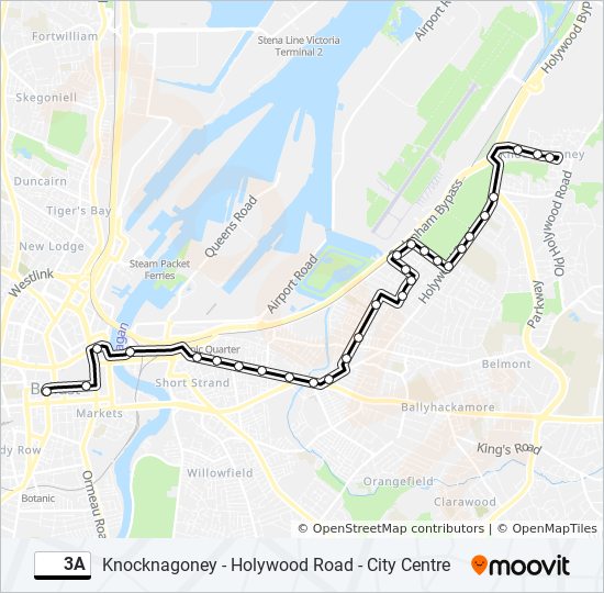 3a Route: Schedules, Stops & Maps - City Centre - Holywood Road ...