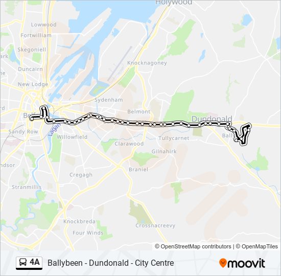 4a Route: Schedules, Stops & Maps - City Centre - Dundonald - Ballybeen ...