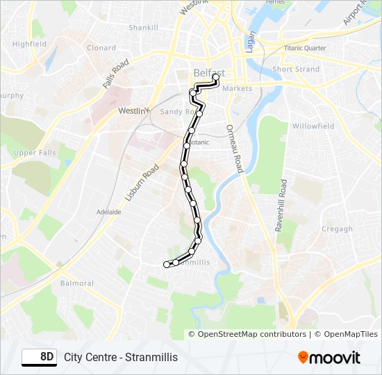 8d Route: Schedules, Stops & Maps - City Centre - Stranmillis (Updated)