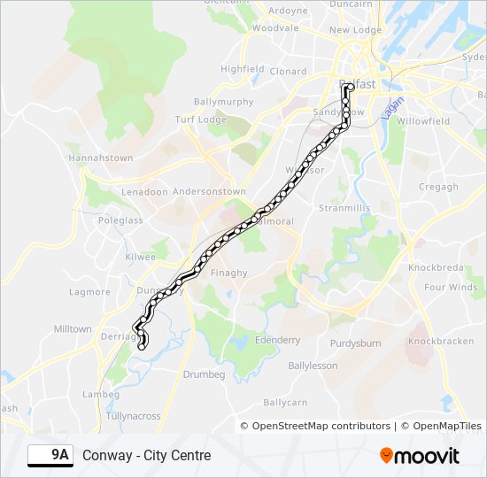 9a Route: Schedules, Stops & Maps - Conway - City Centre (Updated)