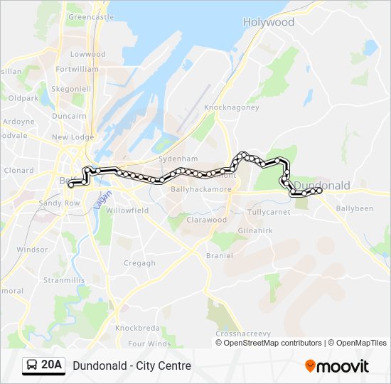 20A Route: Schedules, Stops & Maps - City Centre - Dundonald (Updated)
