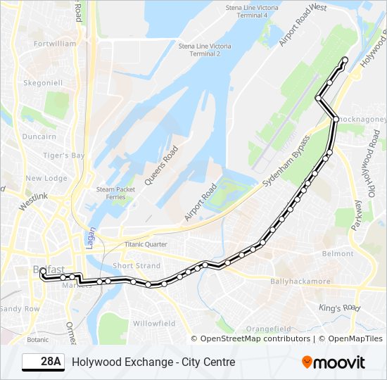 28a Route: Schedules, Stops & Maps - Holywood Exchange - City Centre ...
