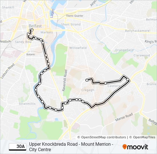 30a Route: Schedules, Stops & Maps - City Centre - Mount Merrion ...
