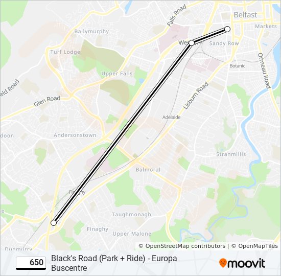 650 Route: Schedules, Stops & Maps - Black's Road (Park + Ride ...