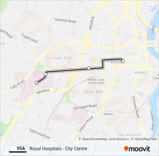 95a Route: Schedules, Stops & Maps - Royal Hospitals - City Centre ...