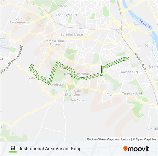 424 Route: Schedules, Stops & Maps - Institutional Area Vasant Kunj ...