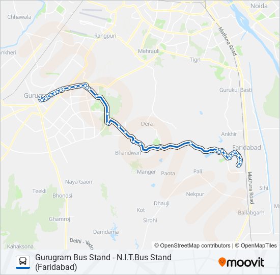 119 Route: Schedules, Stops & Maps - N.I.T.Bus Stand (Faridabad) (Updated)
