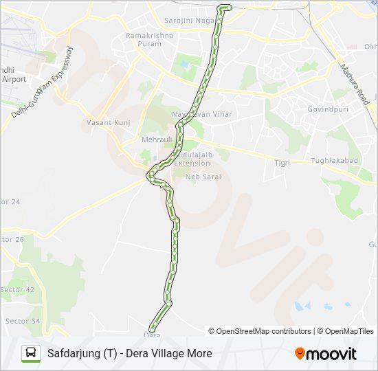 516 Route: Schedules, Stops & Maps - Safdarjung (T) (Updated)