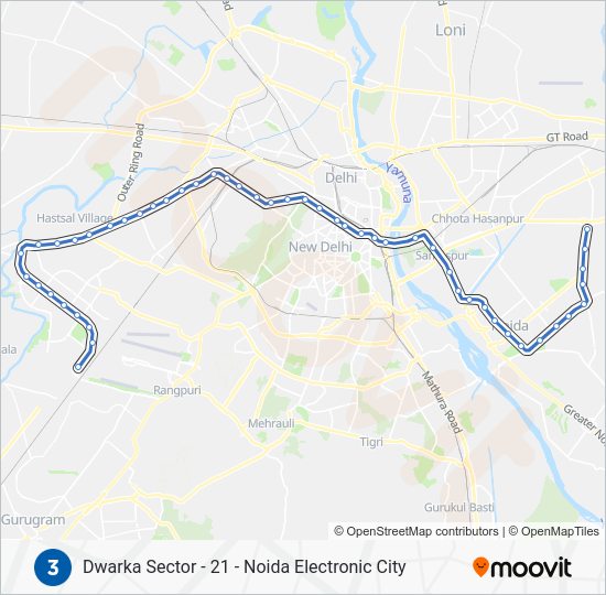 3 Route: Schedules, Stops & Maps - Dwarka Sector - 21 (Updated)