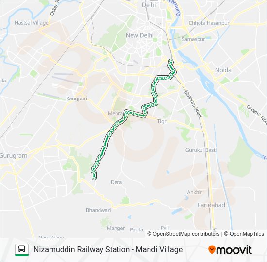 D036 Route: Schedules, Stops & Maps - Nizamuddin Railway Station (Updated)