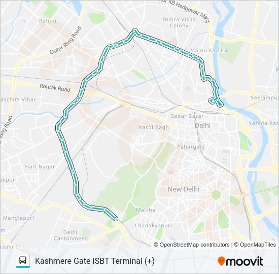 TMS Route: Schedules, Stops & Maps - Kashmere Gate ISBT Terminal ...