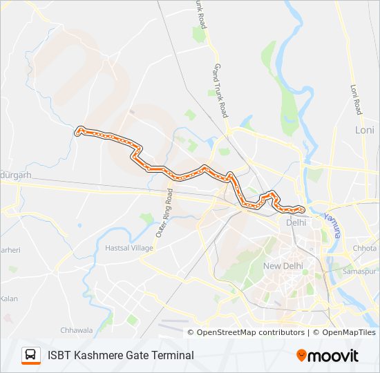 182acl Route: Schedules, Stops & Maps - ISBT Kashmere Gate Terminal ...