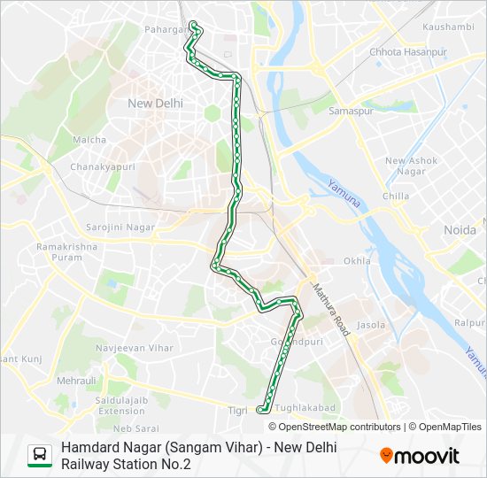 445A Route: Schedules, Stops & Maps - Hamdard Nagar (Sangam Vihar ...