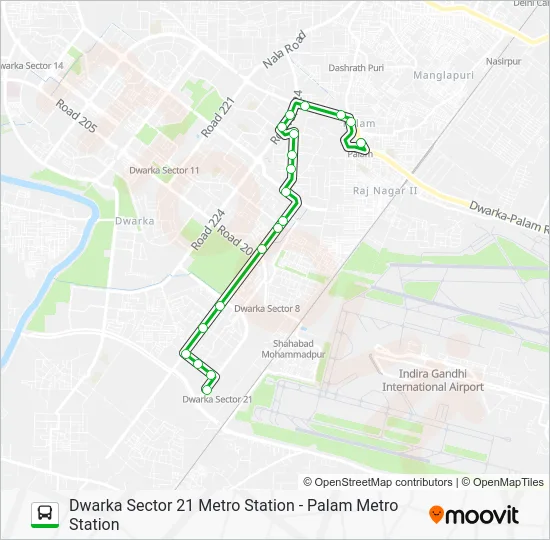 D9905 Route: Schedules, Stops & Maps - Palam Metro Station (Updated)