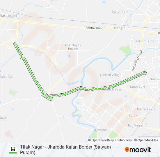 825 Route: Schedules, Stops & Maps - Jharoda Kalan Border (Satyam Puram ...