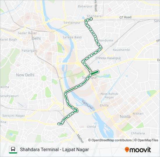 702 Route: Schedules, Stops & Maps - Lajpat Nagar (Updated)