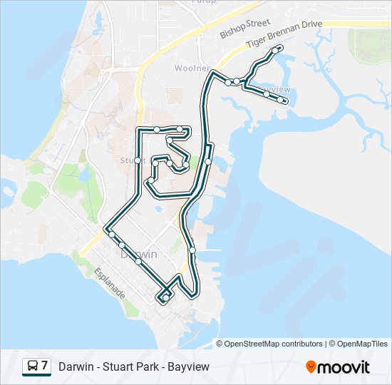 7 Route: Schedules, Stops & Maps - Darwin Interchange To Darwin ...