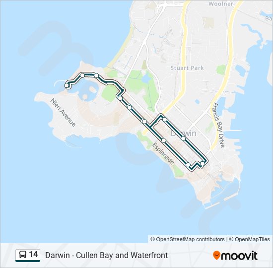 14 Route: Schedules, Stops & Maps - Cullen Bay Ferry Terminal (Updated)