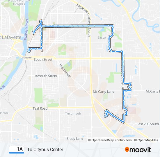 1a Route: Schedules, Stops & Maps - To Citybus Center (Updated)