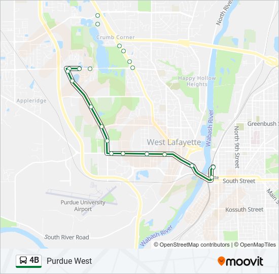 4b Route: Schedules, Stops & Maps - Purdue West To Campus & Citybus ...