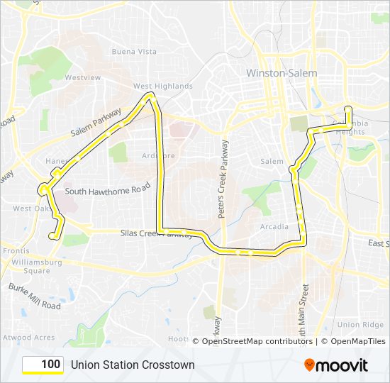 Ruta 100: horarios, paradas y mapas - Hanes Mall (Actualizado)