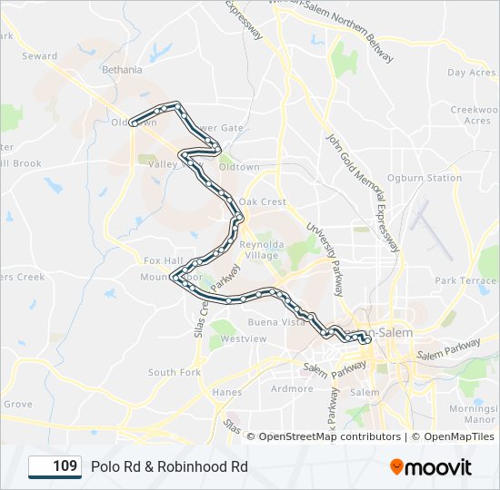 109 Route: Schedules, Stops & Maps - Reynolda Rd & Shattalon Dr (Updated)