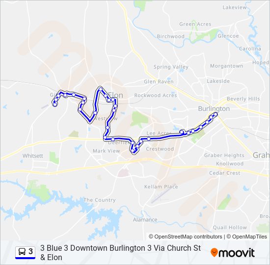 Ruta 3: horarios, paradas y mapas - 3 Blue 3 Downtown Burlington 3 Via ...