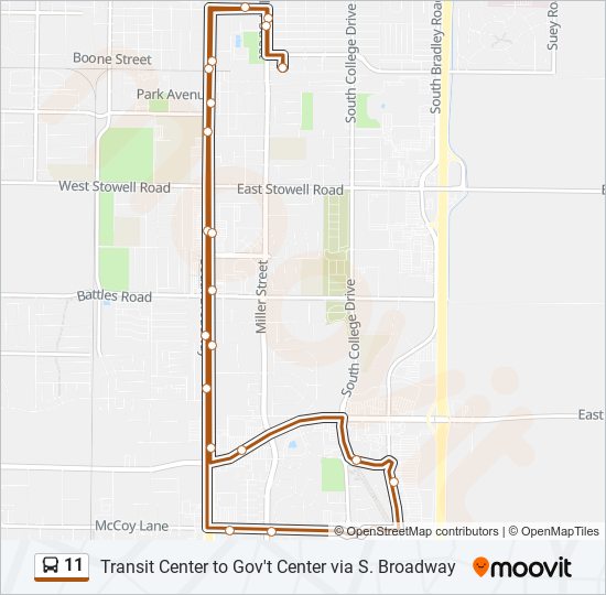 11 Route: Schedules, Stops & Maps - (Updated)