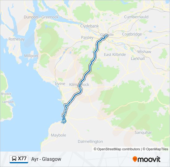 x77 Route: Schedules, Stops & Maps - Glasgow (Updated)