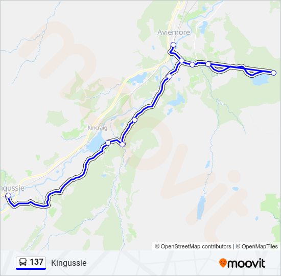 137 Route: Schedules, Stops & Maps - Kingussie (Updated)