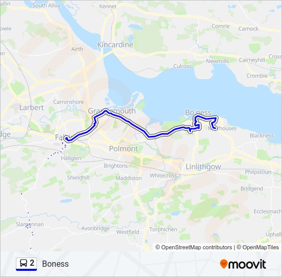 2 Route: Schedules, Stops & Maps - Boness (Updated)