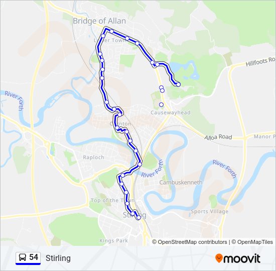 54 Route: Schedules, Stops & Maps - Stirling (Updated)