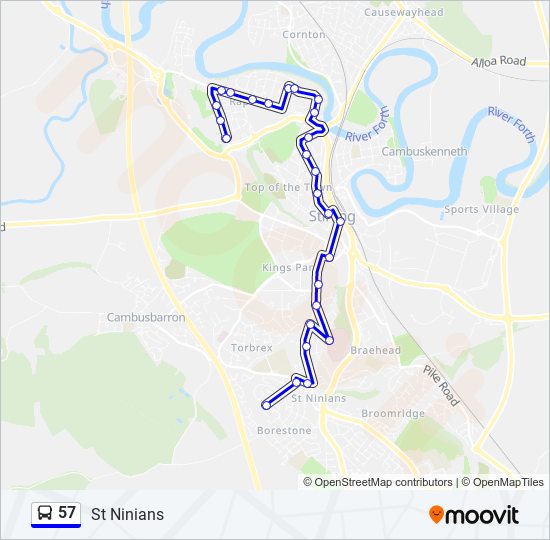 57 Route: Schedules, Stops & Maps - St Ninians (Updated)