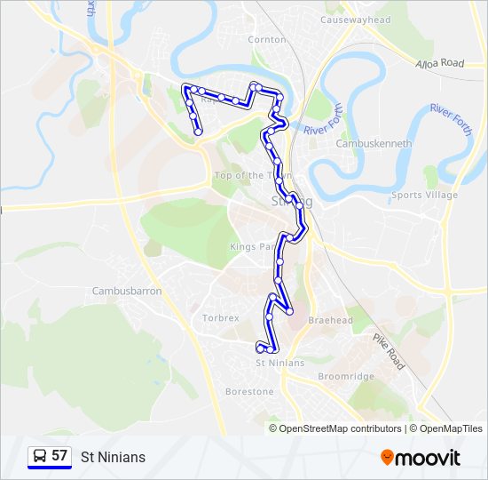 57 Route: Schedules, Stops & Maps - St Ninians (Updated)