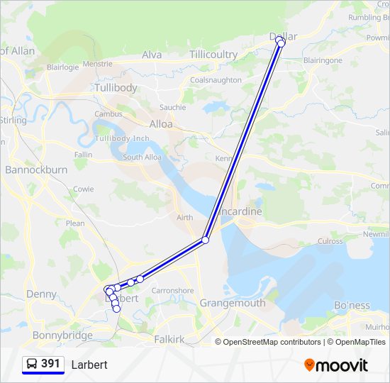 391 Route: Schedules, Stops & Maps - Larbert (Updated)