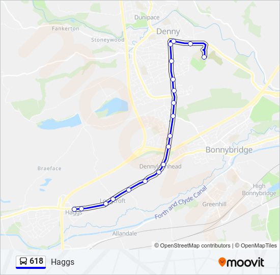 618 Route: Schedules, Stops & Maps - Haggs (Updated)