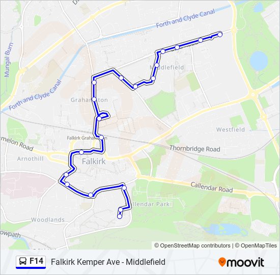 f14 Route: Schedules, Stops & Maps - Falkirk (Updated)