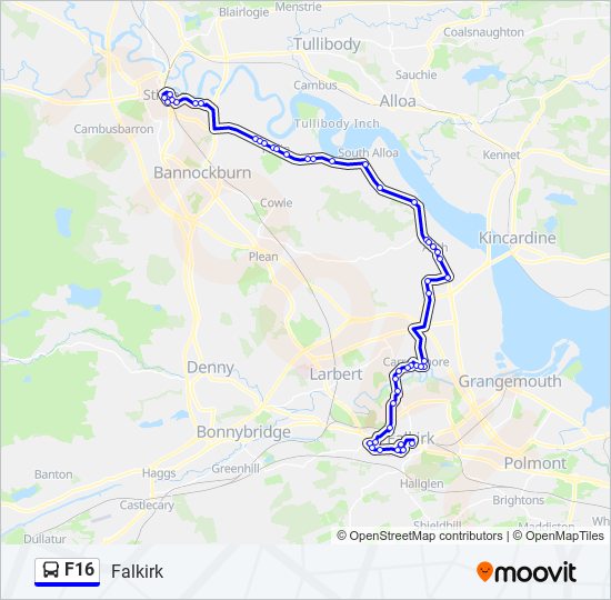 f16 Route: Schedules, Stops & Maps - Falkirk (Updated)