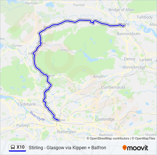 x10 Route: Schedules, Stops & Maps - Glasgow (Updated)
