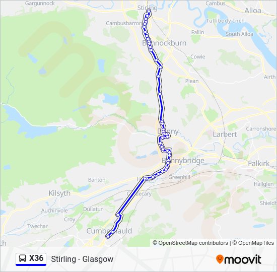 x36 Route: Schedules, Stops & Maps - Cumbernauld (Updated)