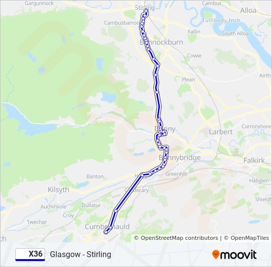 x36 Route: Schedules, Stops & Maps - Cumbernauld (Updated)