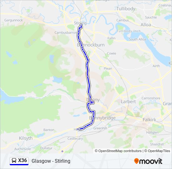 x36 Route: Schedules, Stops & Maps - Stirling (Updated)