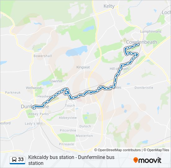 33 Route: Schedules, Stops & Maps - Cowdenbeath (Updated)