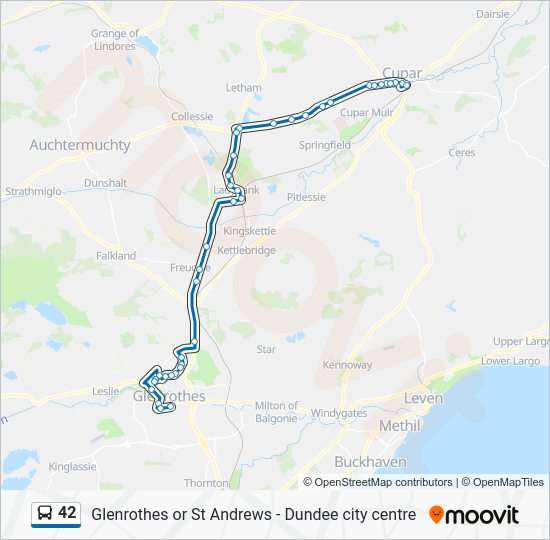 42 Route: Schedules, Stops & Maps - Cupar (Updated)